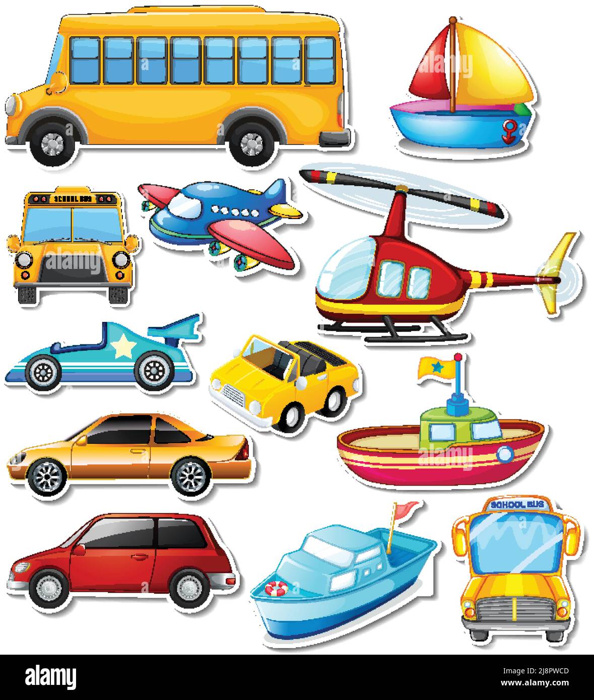 Sticker set of different vehicles illustration Stock Vector Image & Art ...