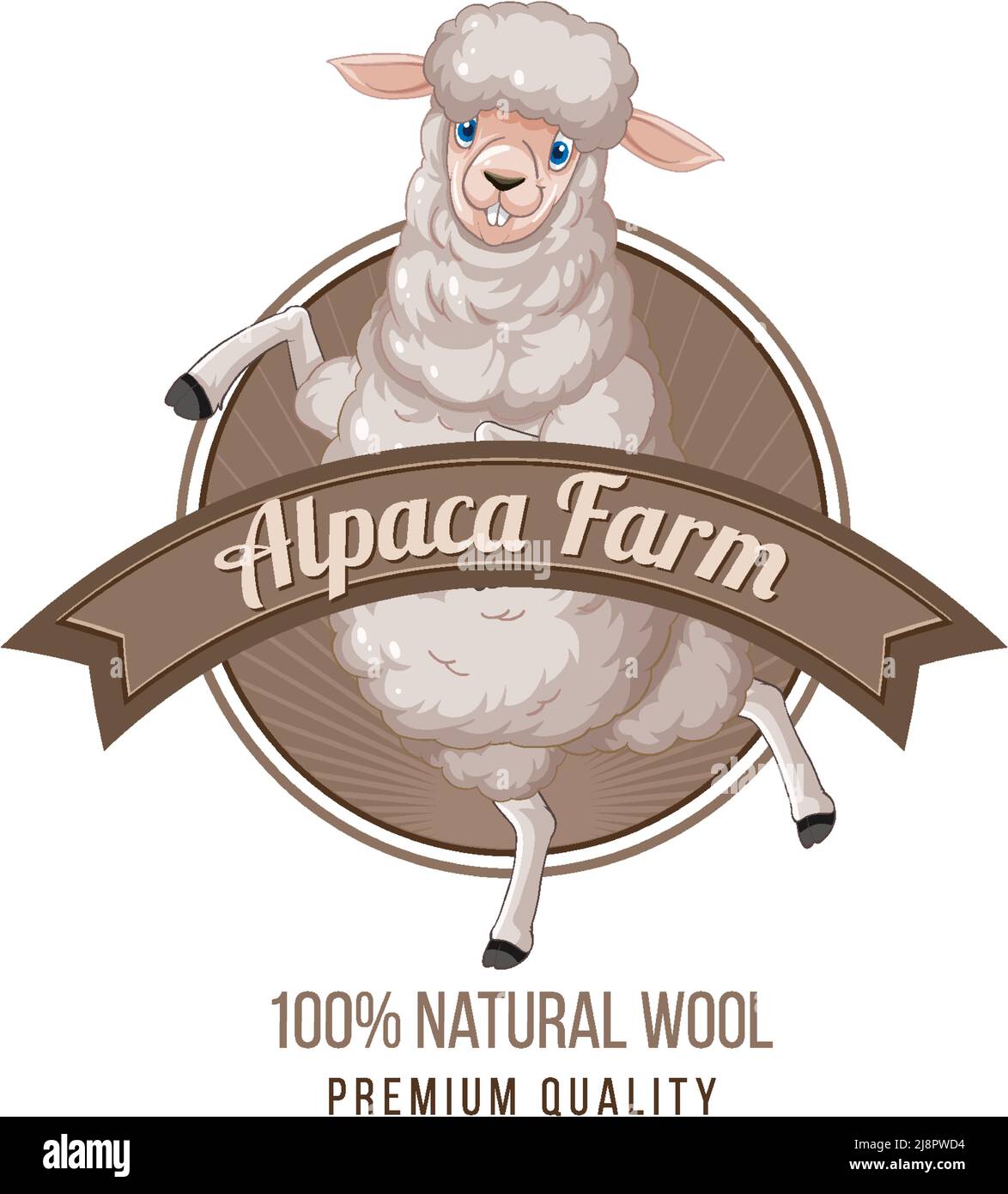 Alpaca farm logo for wool products illustration Stock Vector Image ...