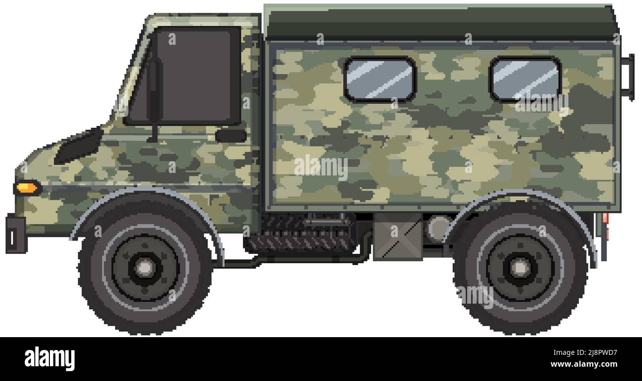 Military vehicle on white background illustration Stock Vector Image ...