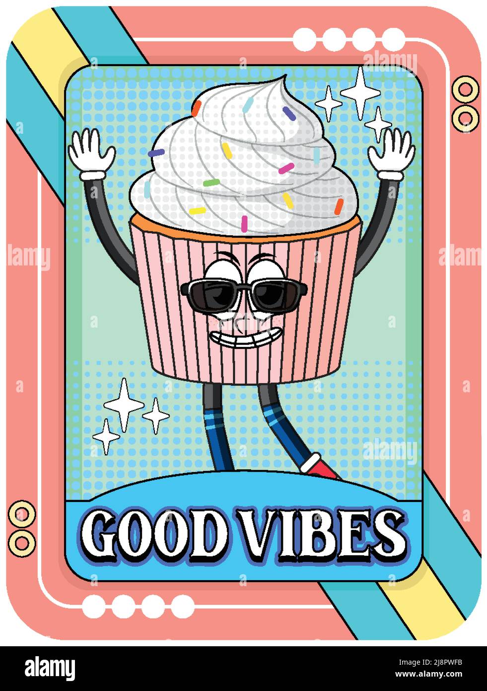 Funny cupcake cartoon character illustration Stock Vector Image & Art ...