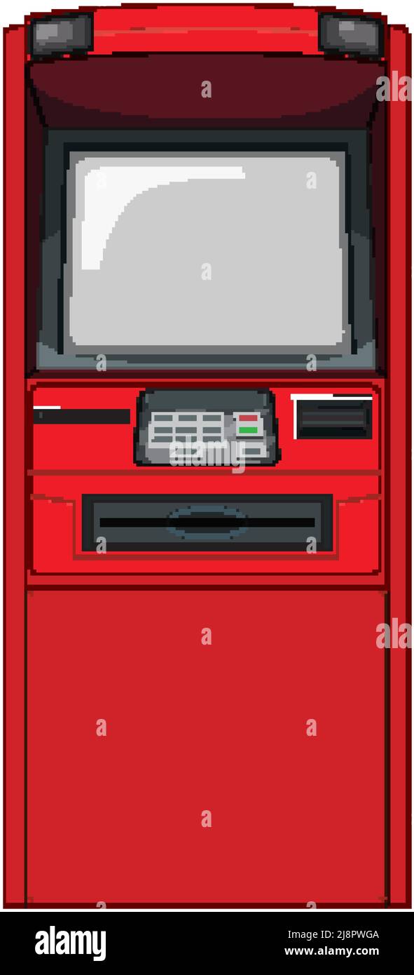 ATM machine isolated on white background illustration Stock Vector ...