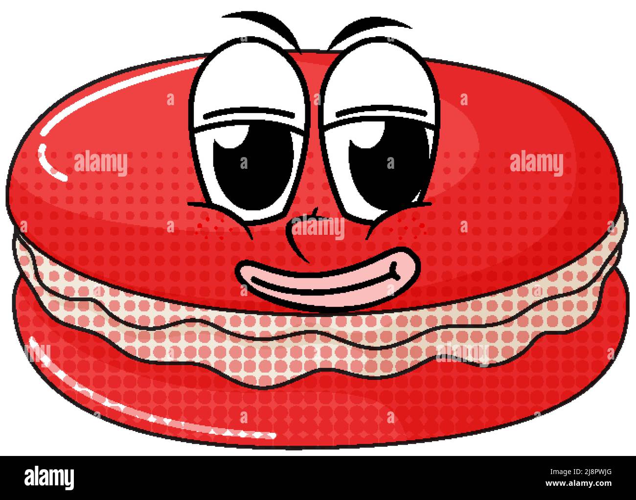 Red macaron with happy face illustration Stock Vector Image & Art - Alamy