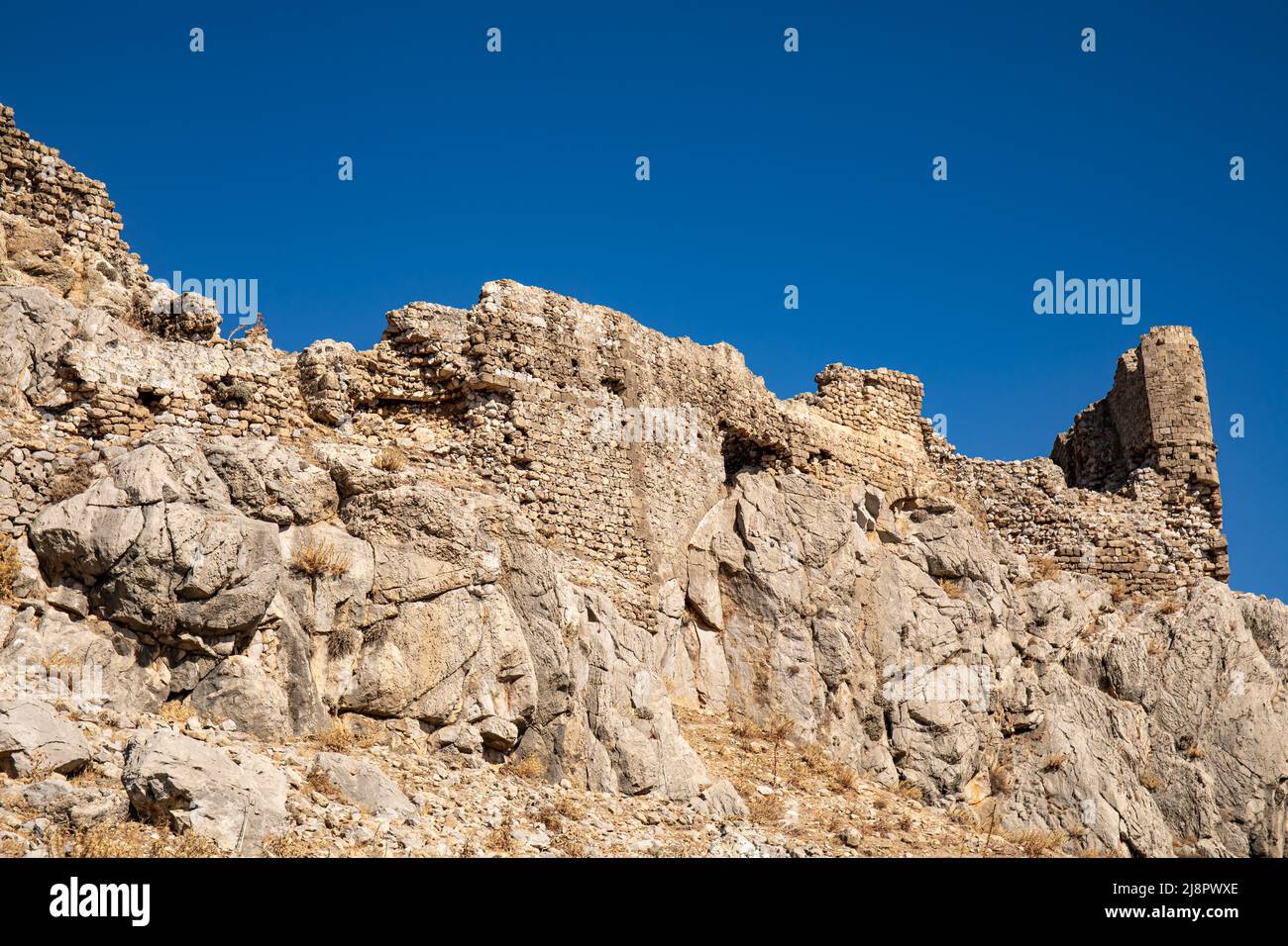 Feraklos castle overlooking Charaki town Stock Photo - Alamy
