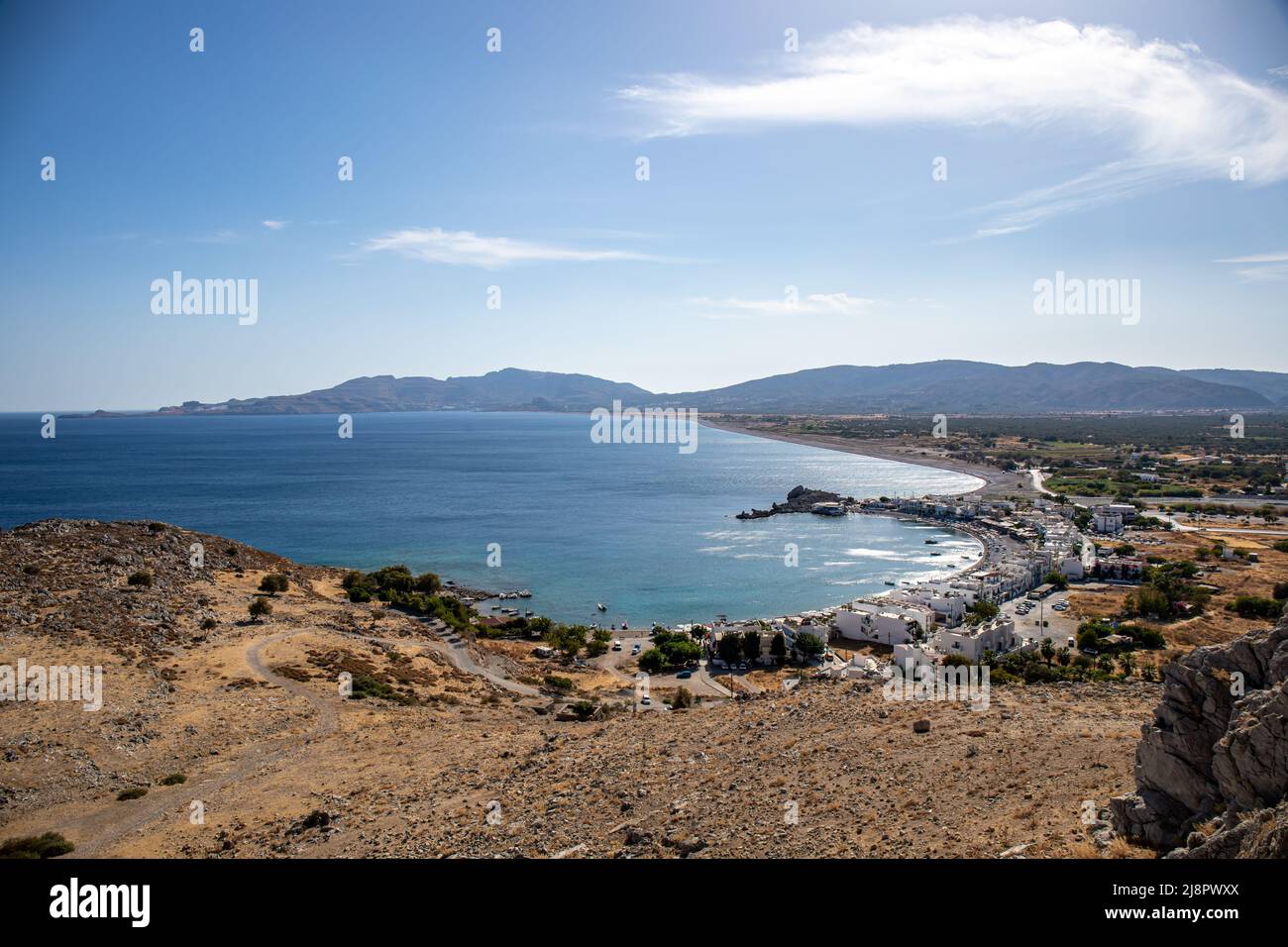 Old ruined Feraklos castle overlooking Charaki, Rhodes Stock Photo - Alamy