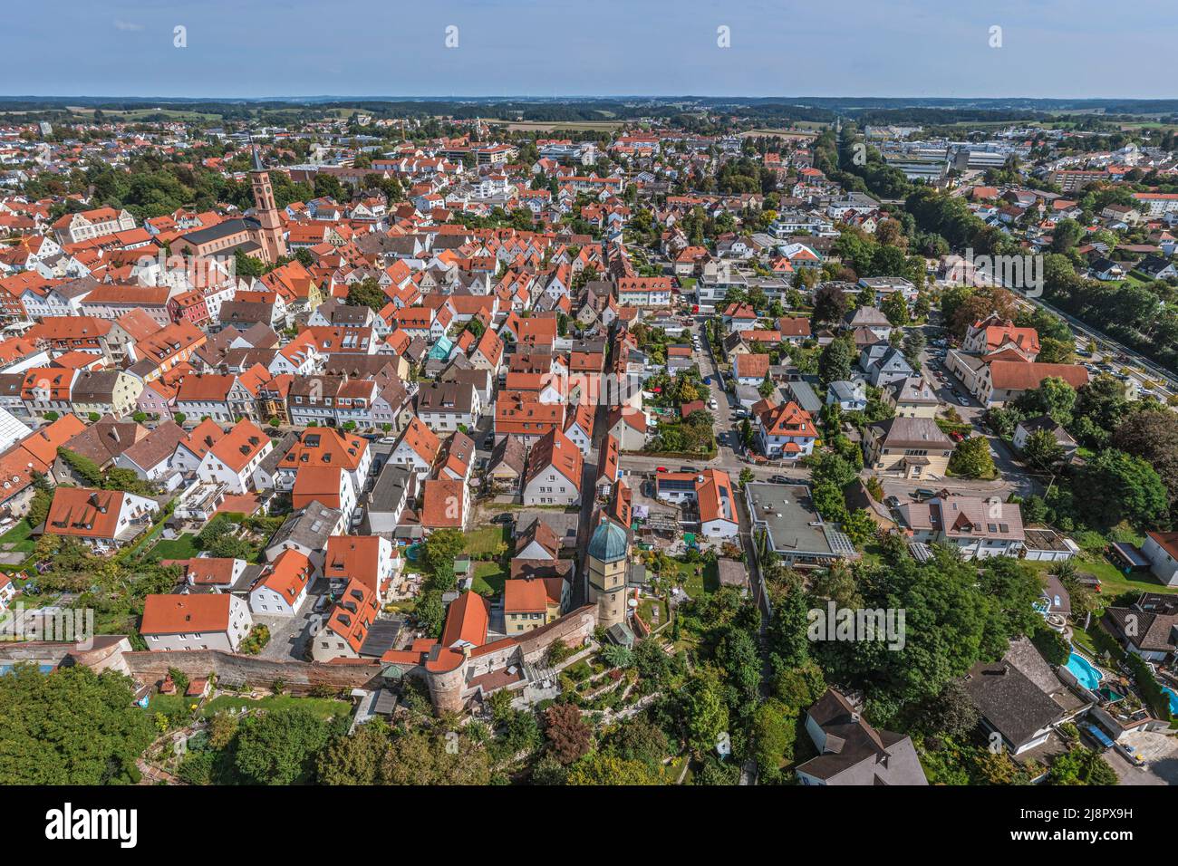 The beautiful town of Friedberg in Bavaria from above Stock Photo - Alamy