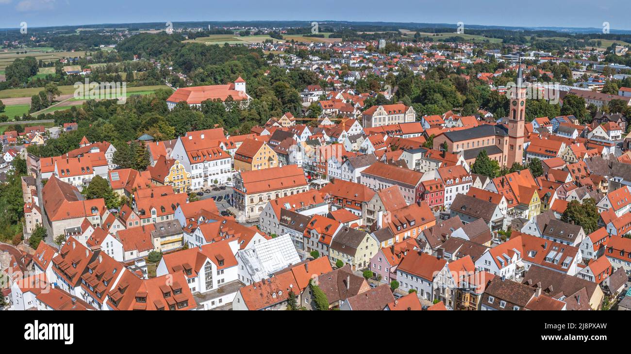 The beautiful town of Friedberg in Bavaria from above Stock Photo - Alamy