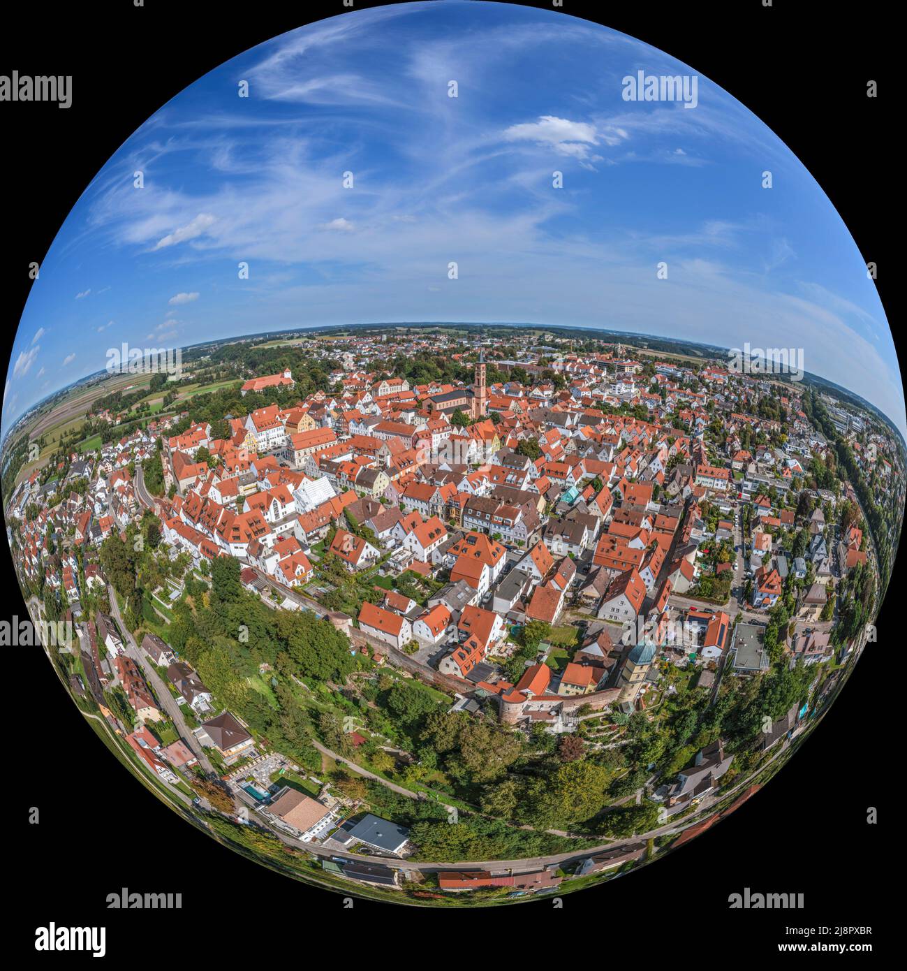 The beautiful town of Friedberg in Bavaria from above Stock Photo - Alamy