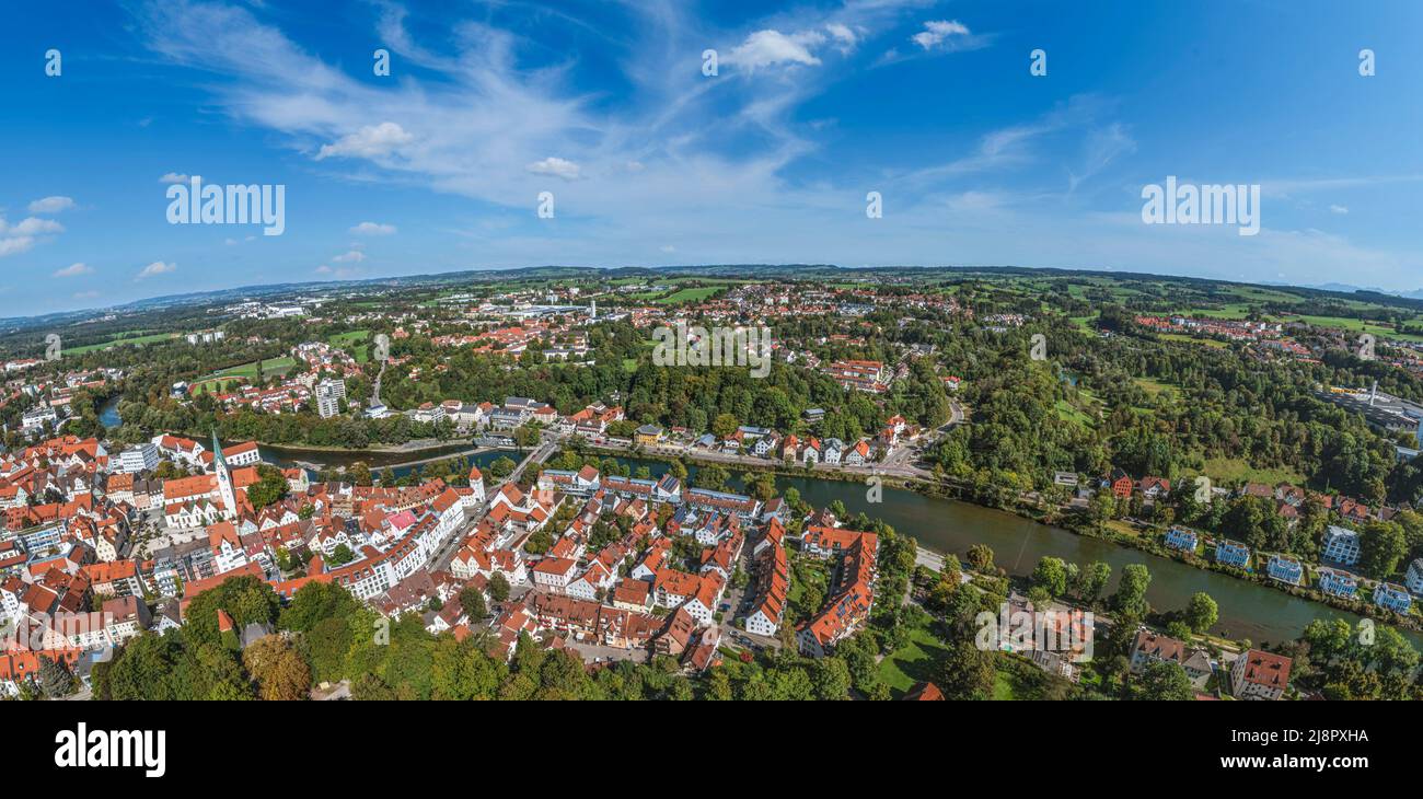 Aerial view to Kempten, central town in the Allgäu Stock Photo - Alamy