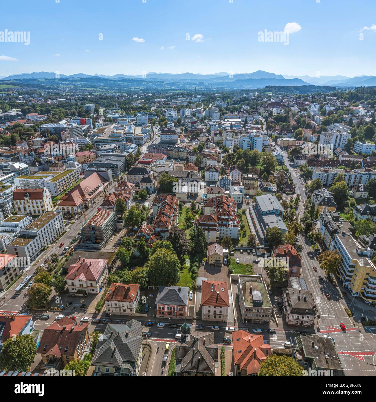 Aerial view to Kempten, central town in the Allgäu Stock Photo - Alamy