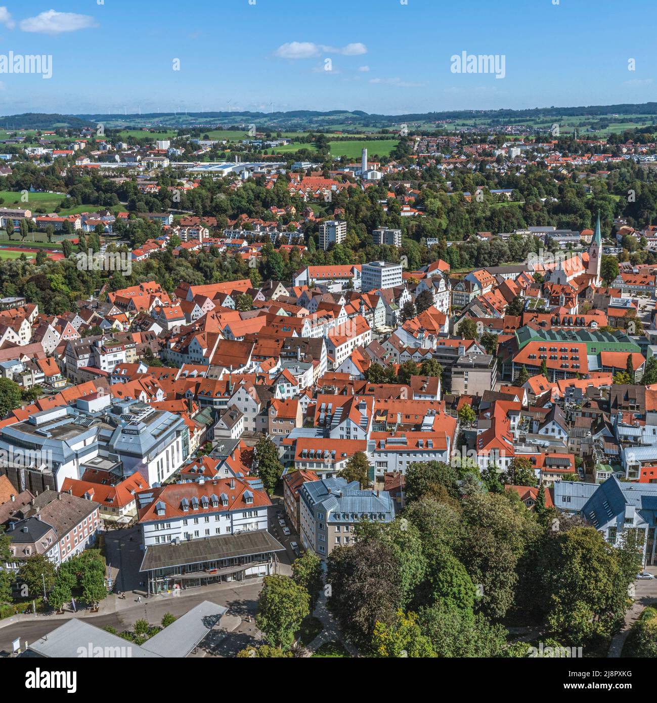 Aerial view to Kempten, central town in the Allgäu Stock Photo - Alamy