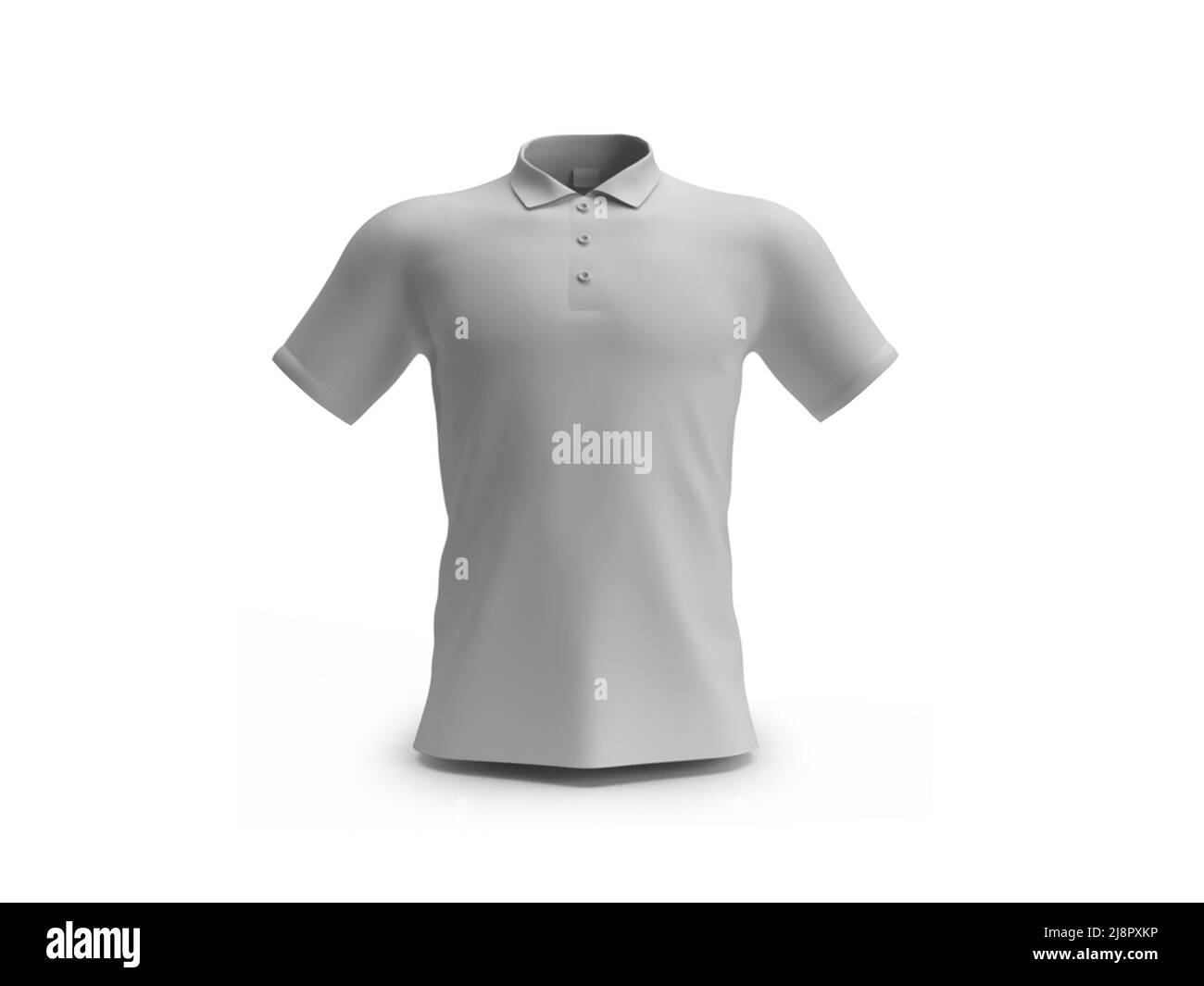 Polo Shirt 3D Illustration Mockup Scene on Isolated Background Stock ...
