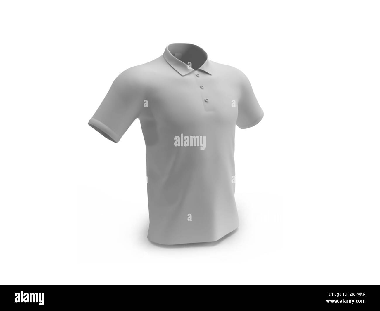 Polo Shirt 3D Illustration Mockup Scene on Isolated Background Stock ...