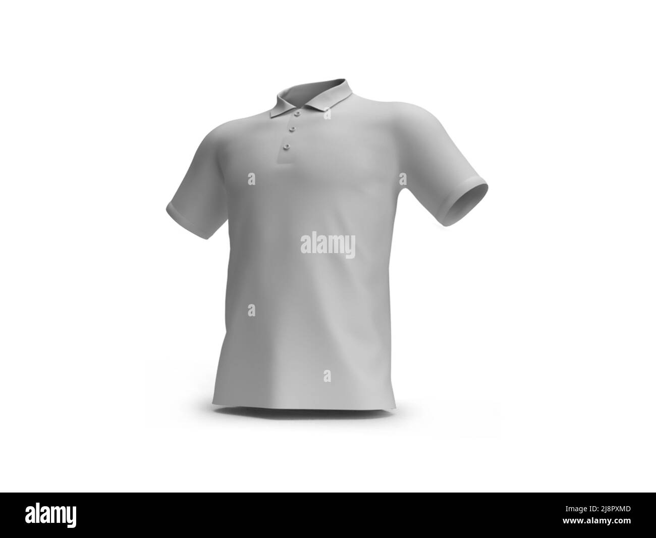 Polo Shirt 3D Illustration Mockup Scene on Isolated Background Stock ...