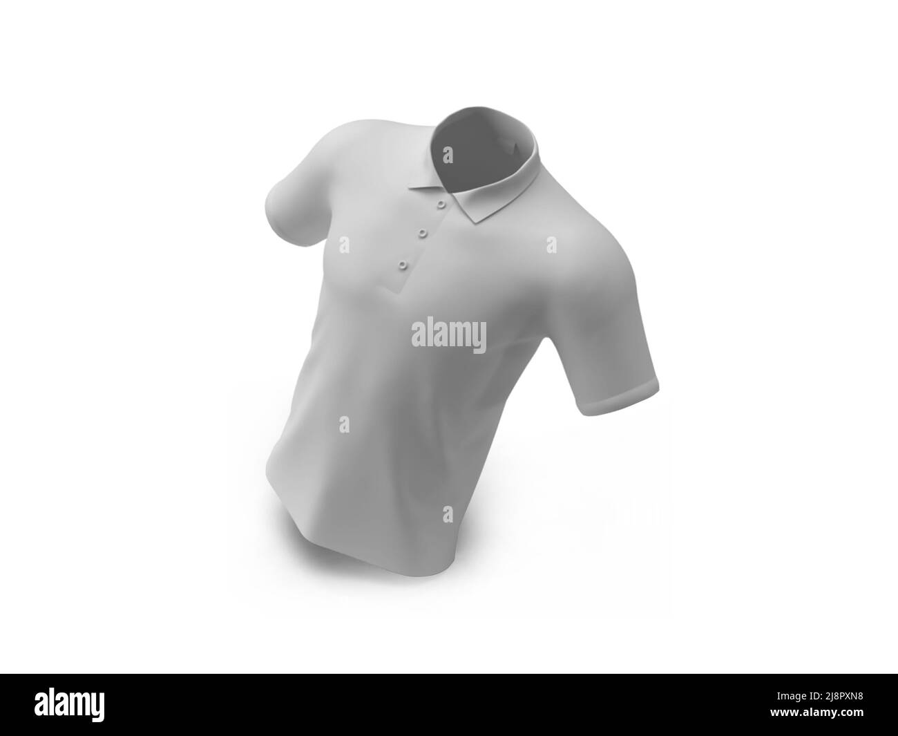 Polo Shirt 3D Illustration Mockup Scene on Isolated Background Stock ...