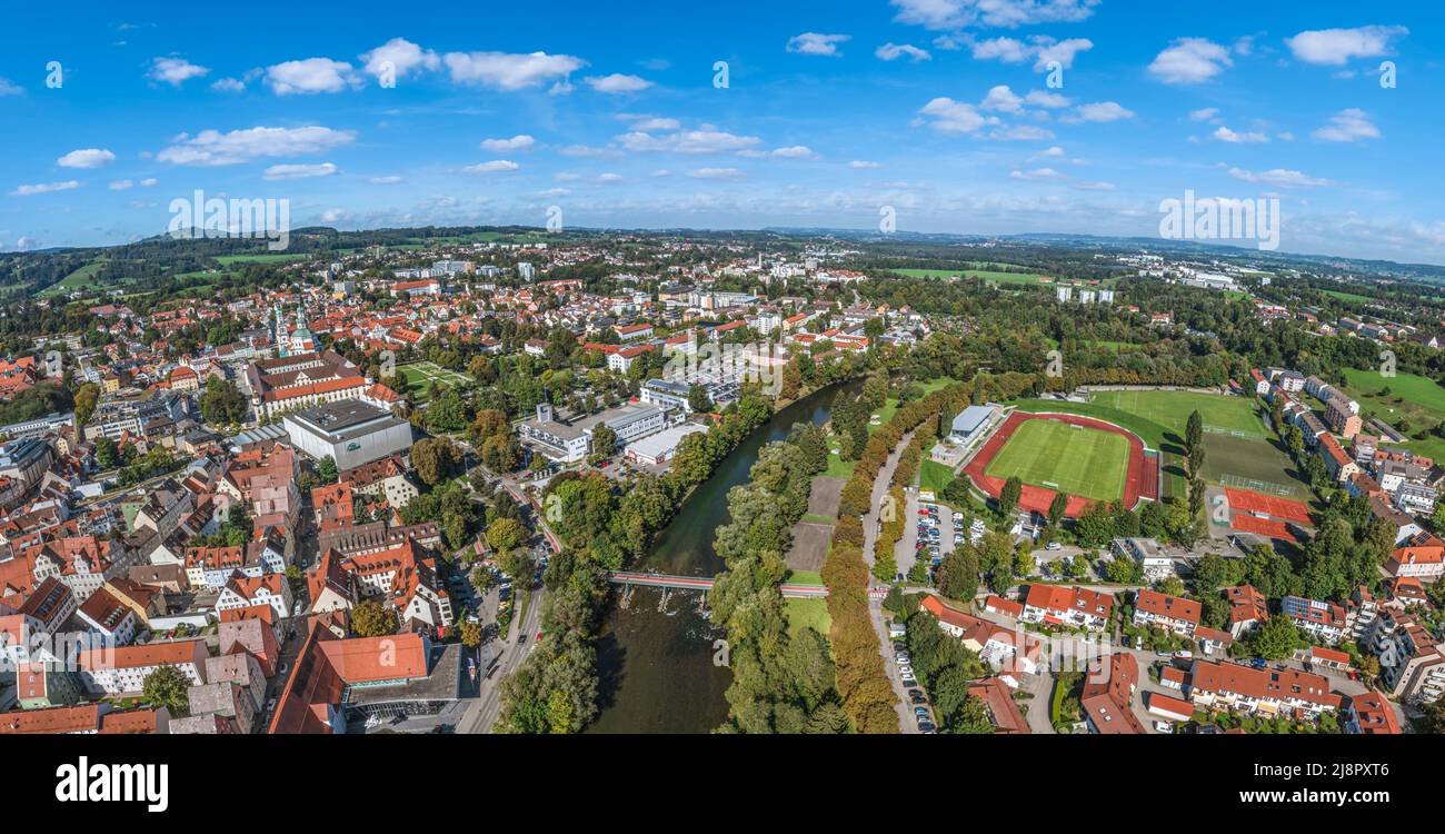Aerial view to Kempten, central town in the Allgäu Stock Photo - Alamy