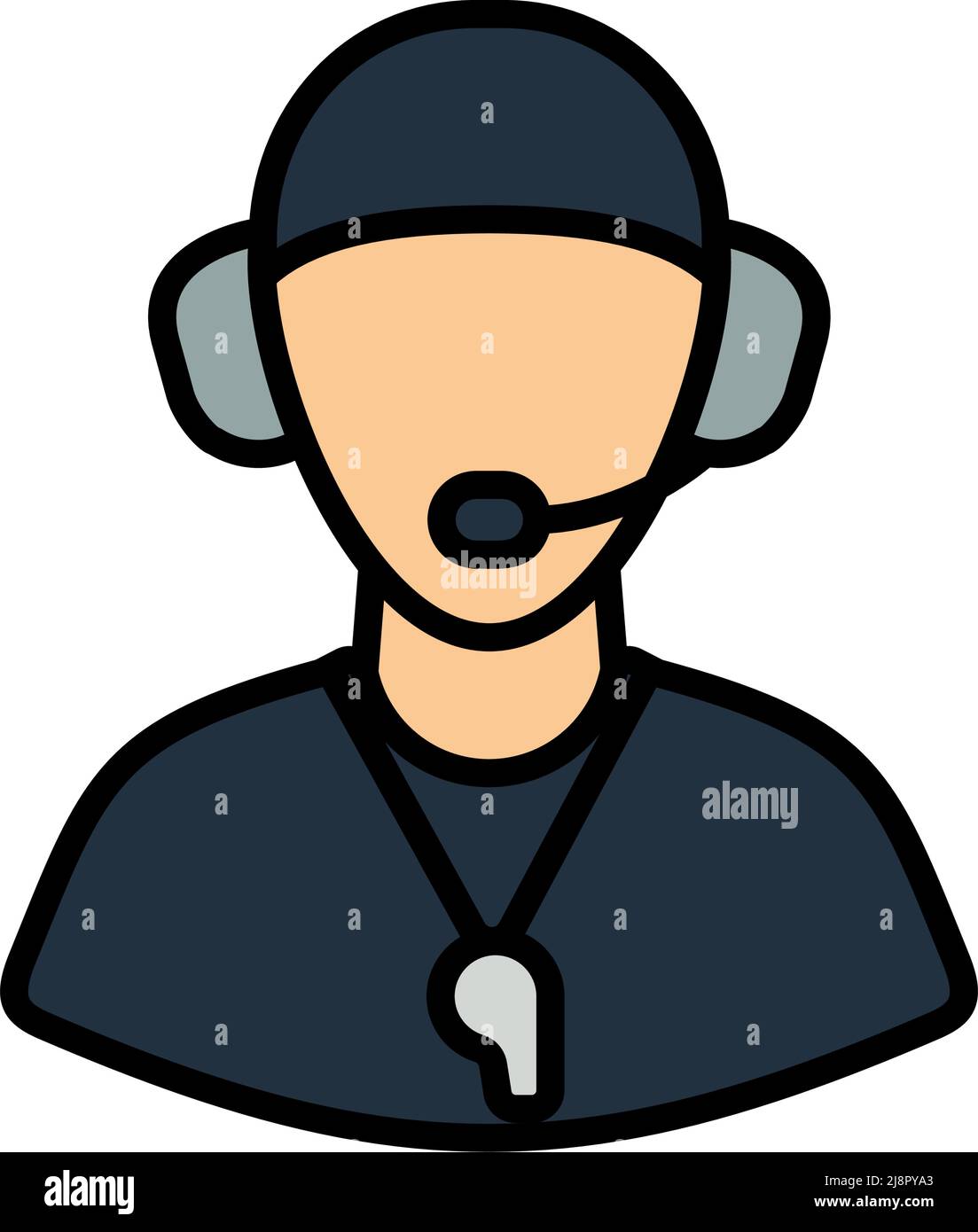 American Football Coach Icon. Editable Bold Outline With Color Fill ...