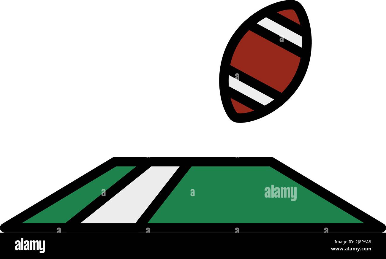 American Football Touchdown Icon. Editable Bold Outline With Color Fill ...