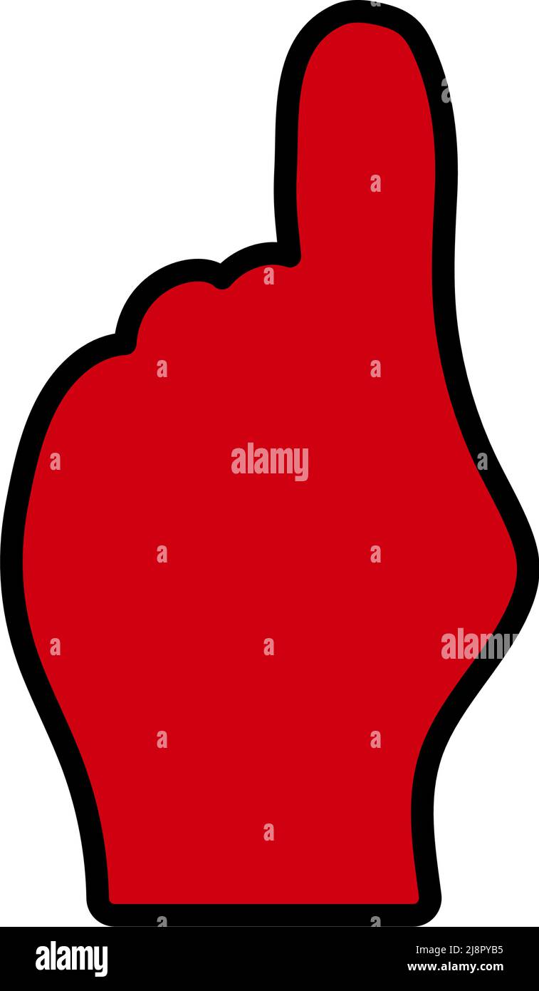 American Football Foam Finger Icon. Editable Bold Outline With Color ...
