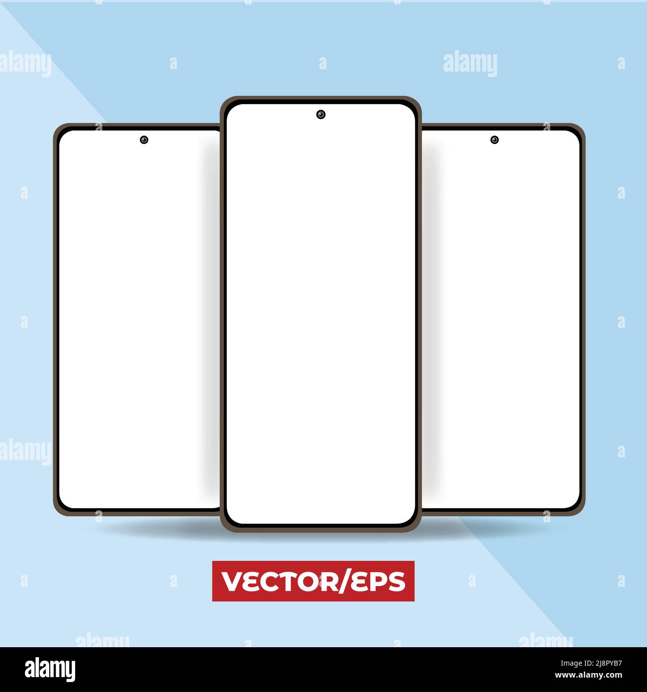 Realistic Mockup Android smartphone empty screen front view on the ...
