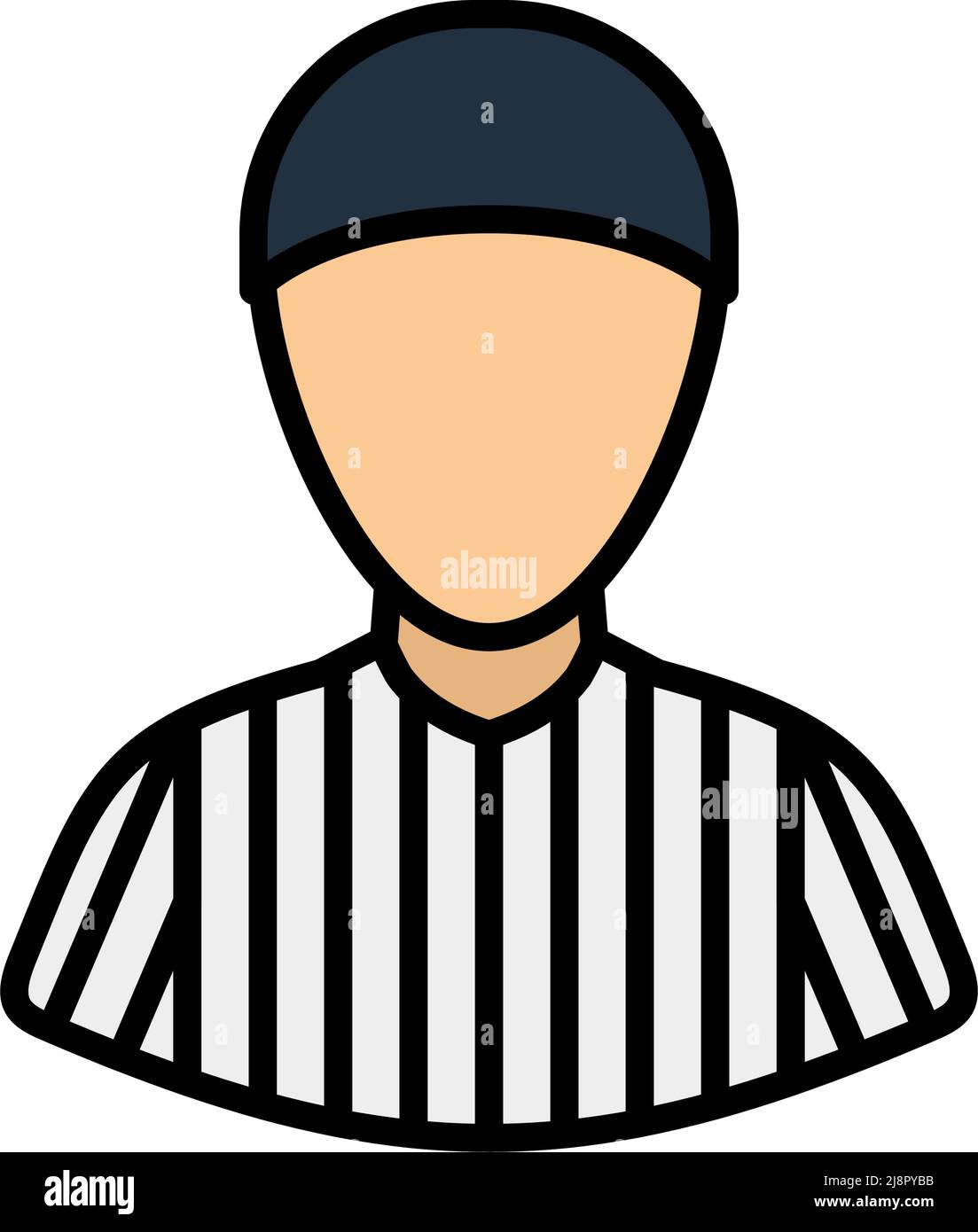 American Football Referee Icon. Editable Bold Outline With Color Fill ...
