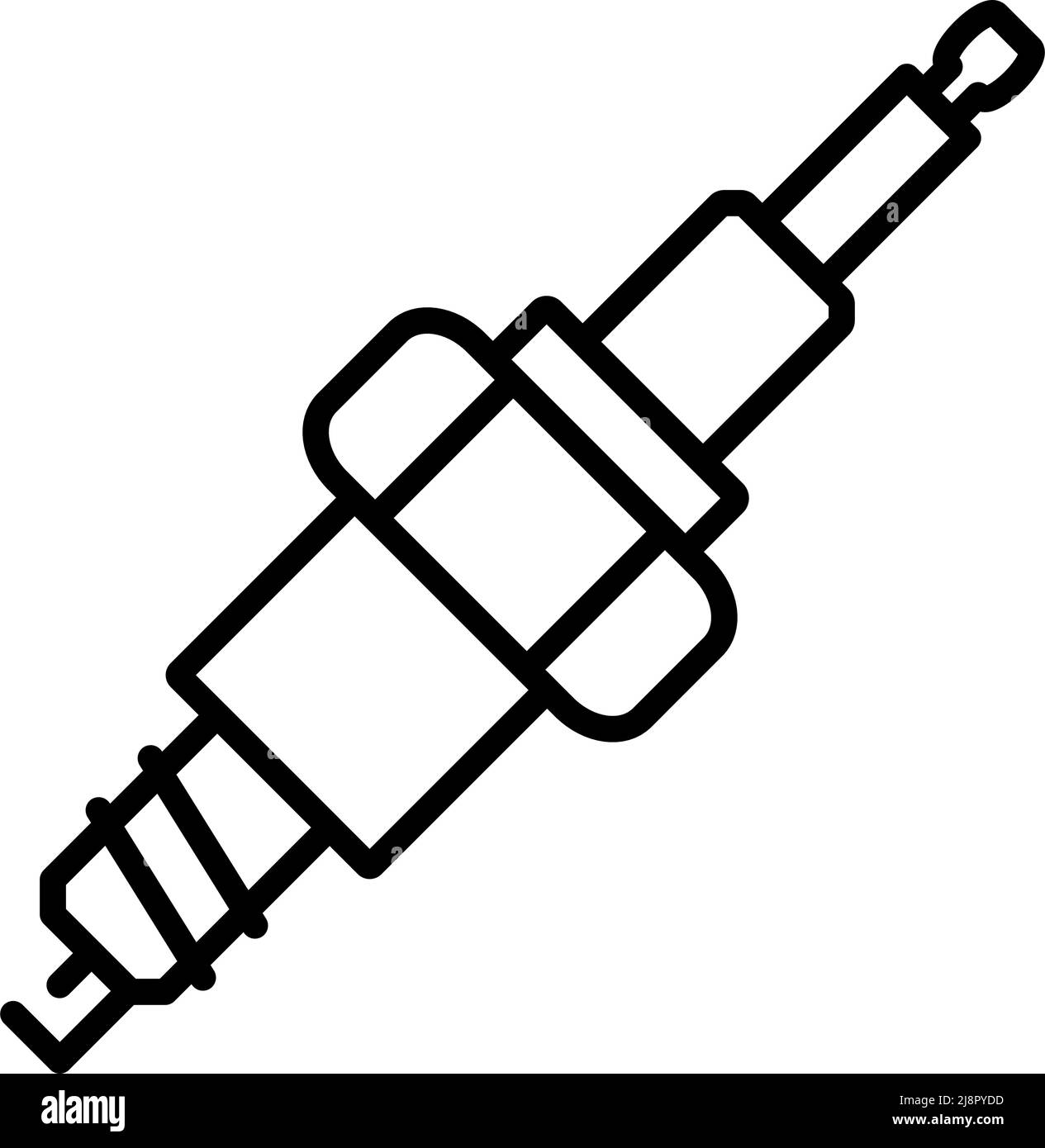 Spark Plug Icon. Bold outline design with editable stroke width. Vector ...