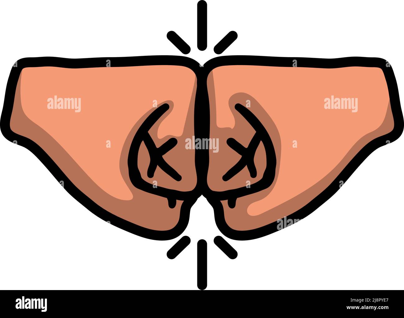Fist Bump Icon. Editable Bold Outline With Color Fill Design. Vector ...