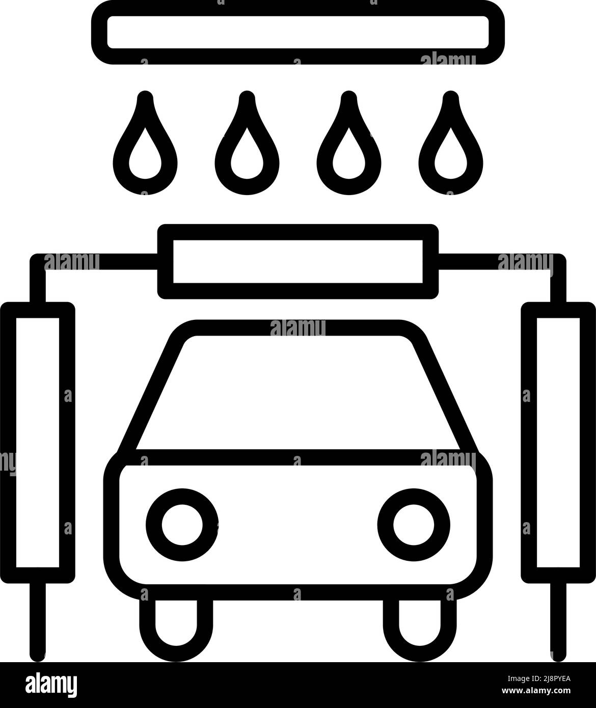 Car Wash Icon Bold Outline Design With Editable Stroke Width Vector