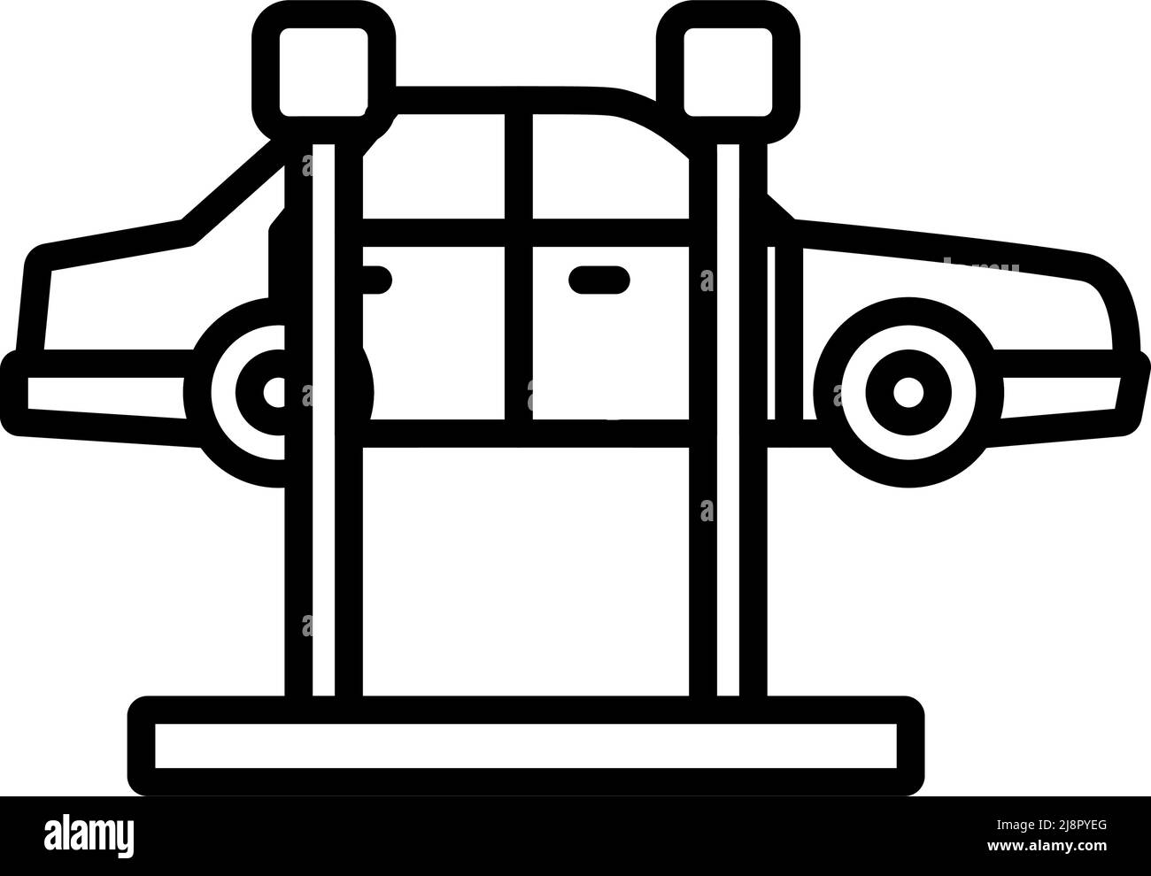 Car Lift Icon. Bold outline design with editable stroke width. Vector ...