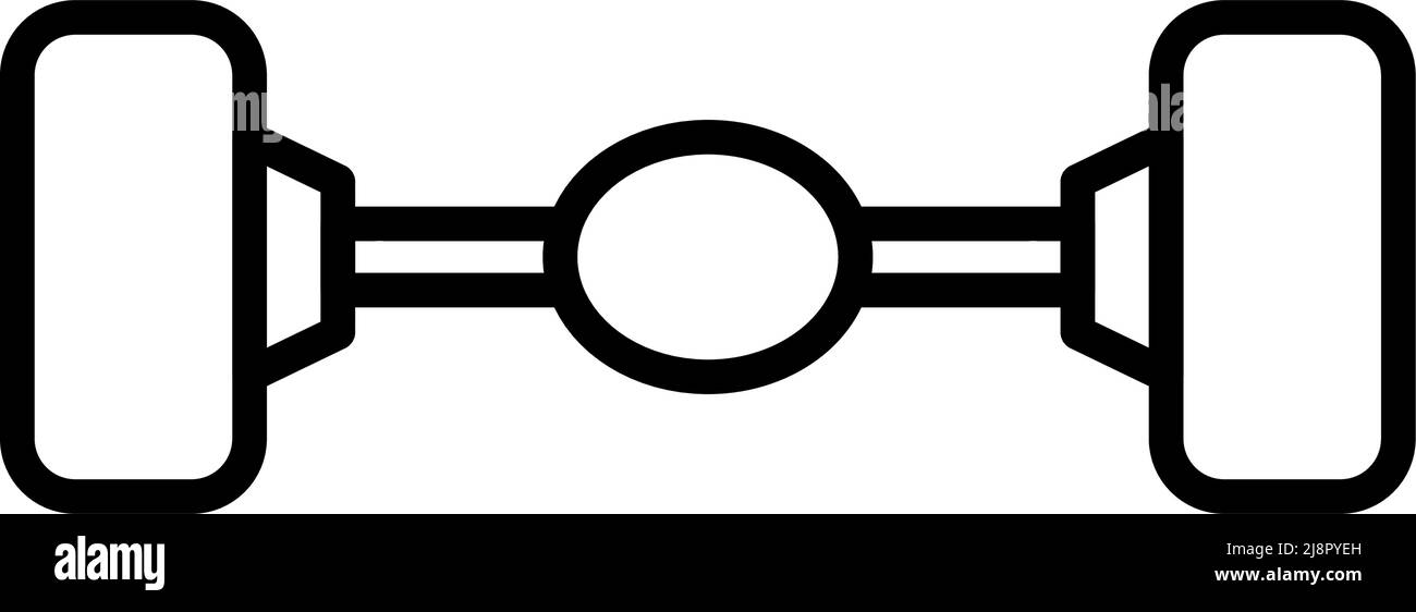 Car Rear Axle Icon. Bold outline design with editable stroke width ...