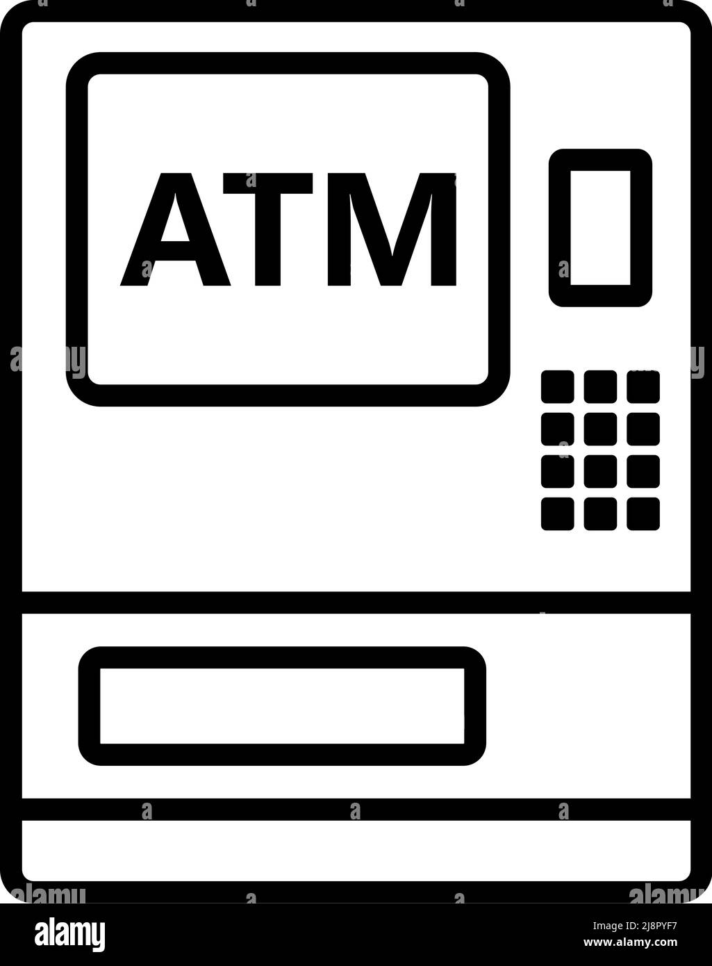ATM Icon. Bold outline design with editable stroke width. Vector ...