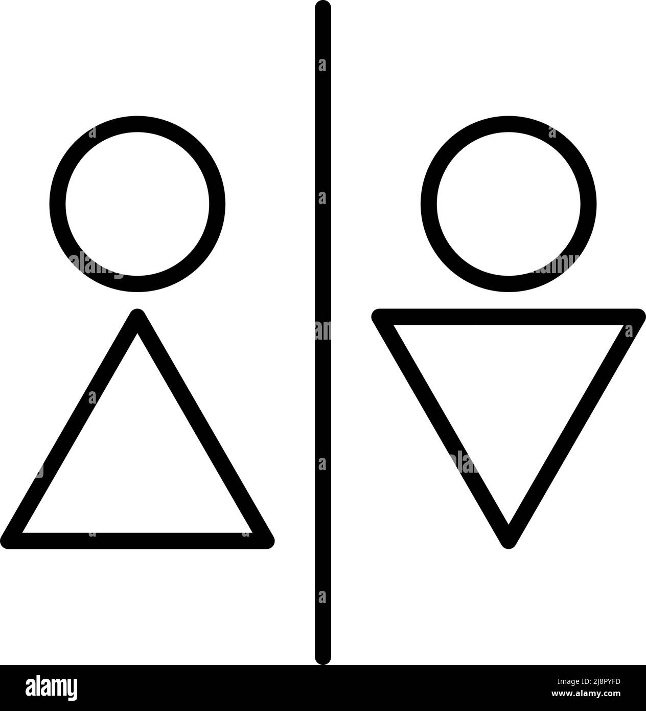 Toilet Icon. Bold outline design with editable stroke width. Vector ...