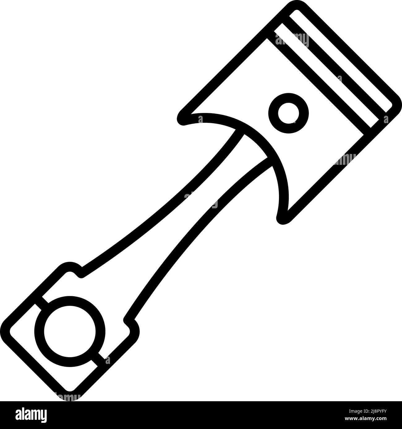 Car Motor Piston Icon. Bold outline design with editable stroke width ...