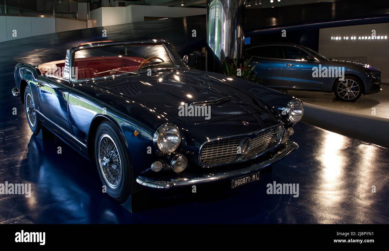 Vintage Maserati cars exhibited at the Maserati Museum in Modena. Italy ...