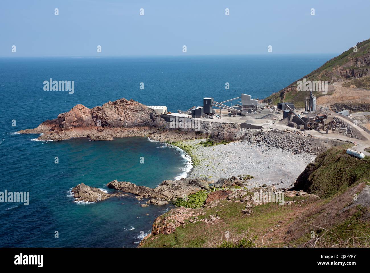Granite quarry on coast of Jersey Stock Photo - Alamy