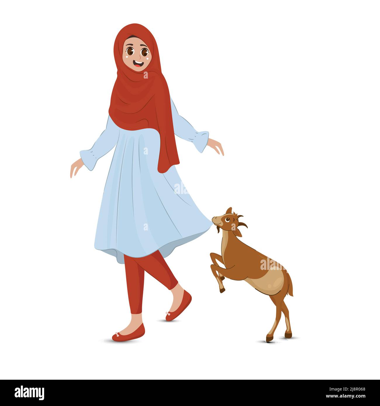 Female goat and her young Stock Vector Images - Alamy