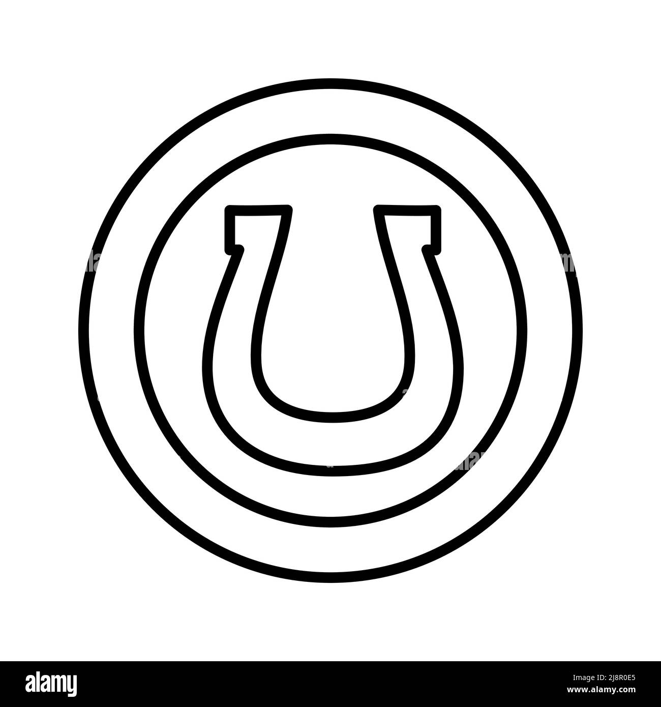 Icon Horseshoe Slot Machine line, editable stroke. Gambling symbol ...