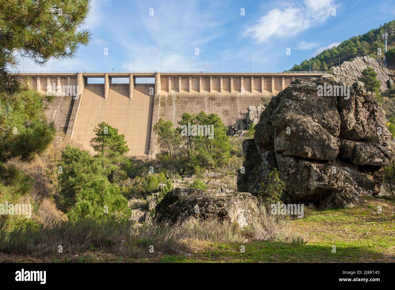 Cancho del Fresno dam, Canamero, Caceres, Spain. Villuercas geopark ...