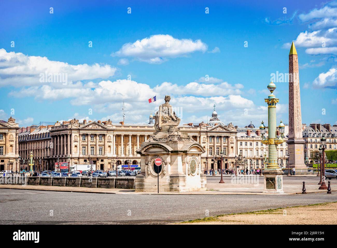 Paris, France - April 18, 2013: The place de la Concorde was designed ...