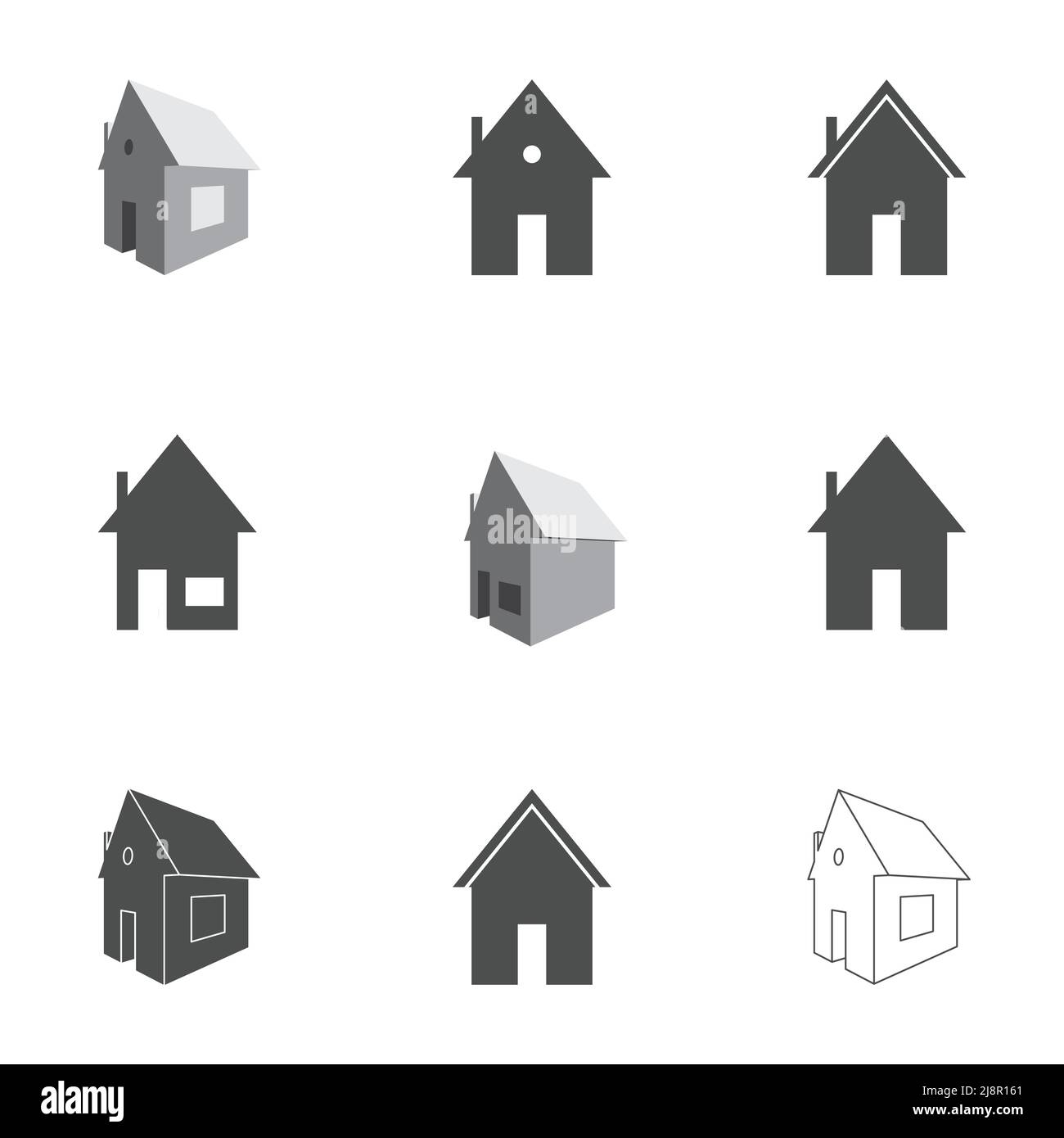 House home 3d 2d icons Stock Vector Image & Art - Alamy