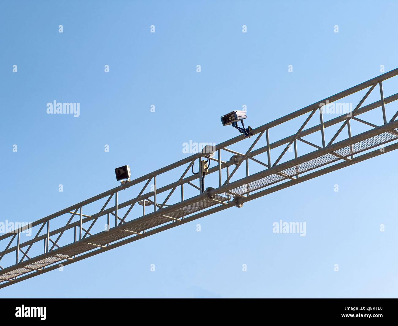 Speed radar camera on the platform on the highway Stock Photo - Alamy