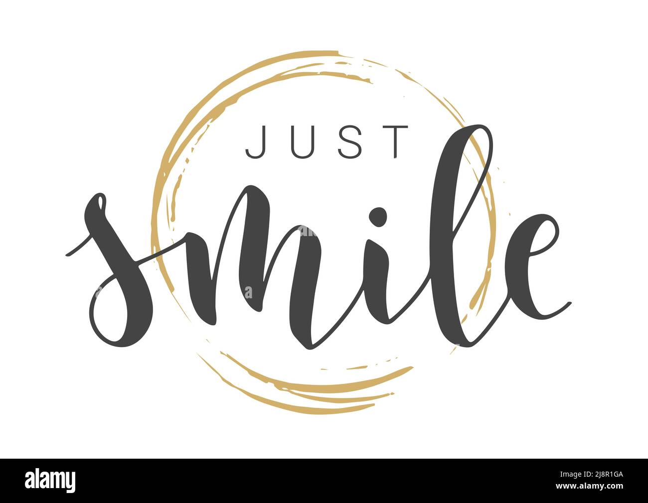 Vector Stock Illustration. Handwritten Lettering of Just Smile ...