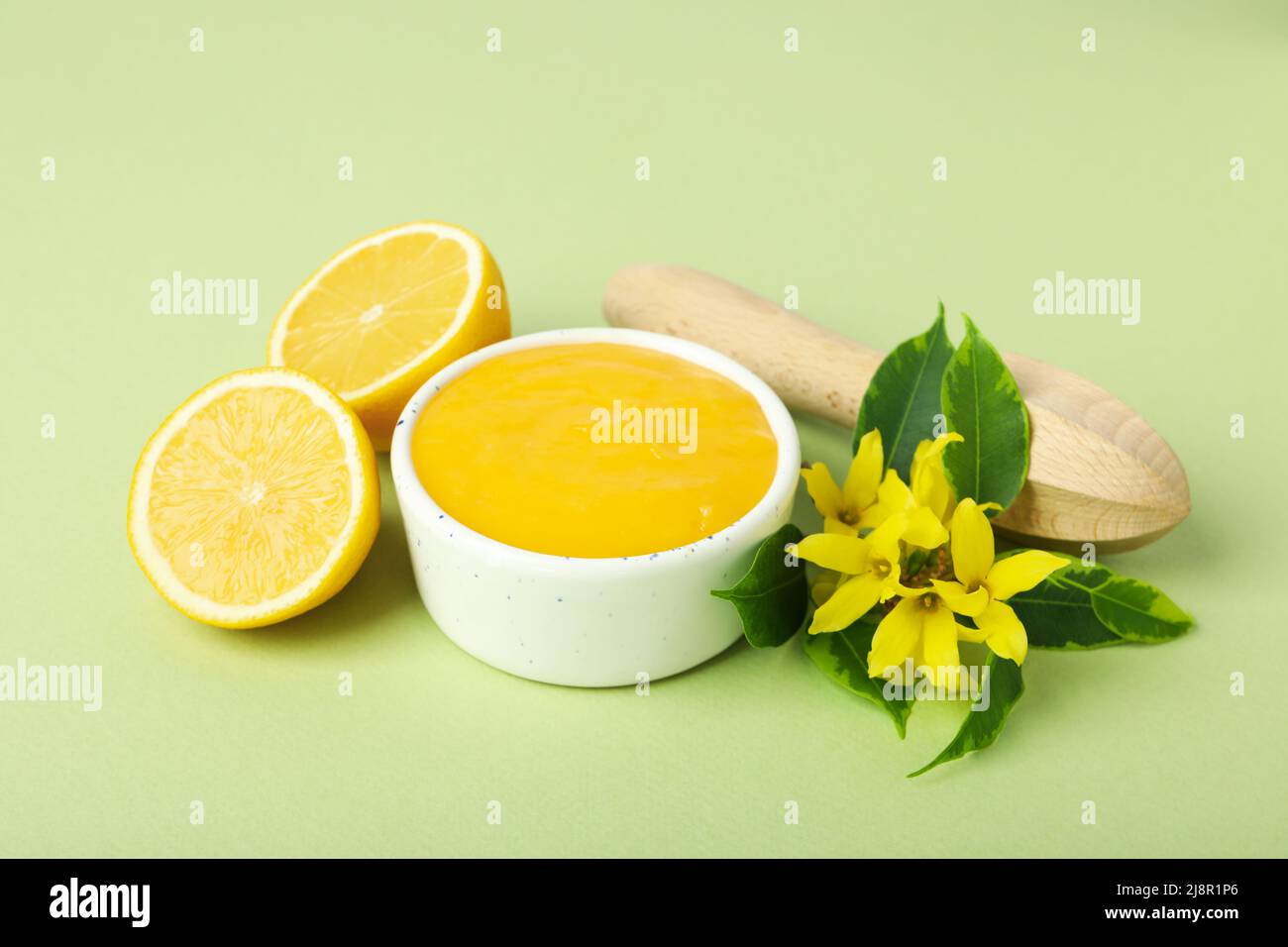 Concept of tasty food with lemon curd Stock Photo - Alamy