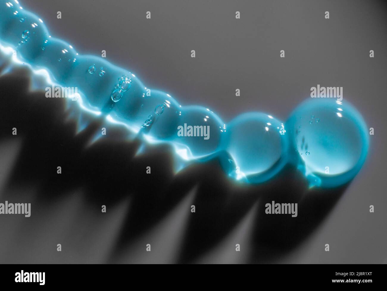 Cream gel transparent cosmetic sample texture with bubbles isolated on ...