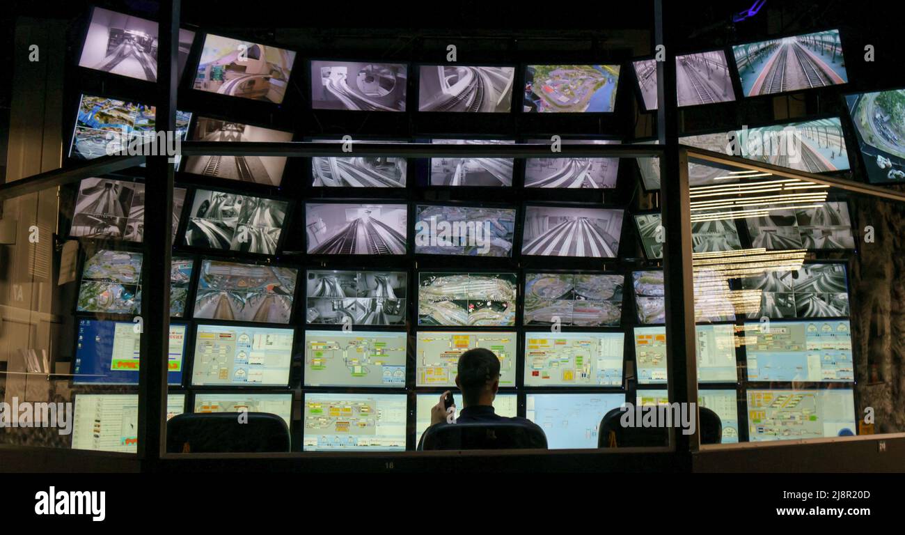 Saint Petersburg, Russia - December 9, 2019: Rear view of man looking ...