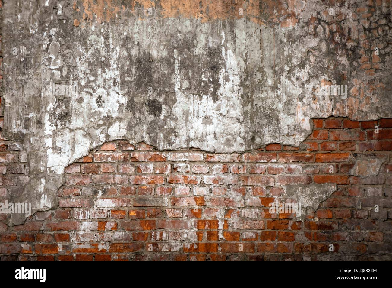 Old brick wall in a background image. Plastered Brickwall With Chipped ...