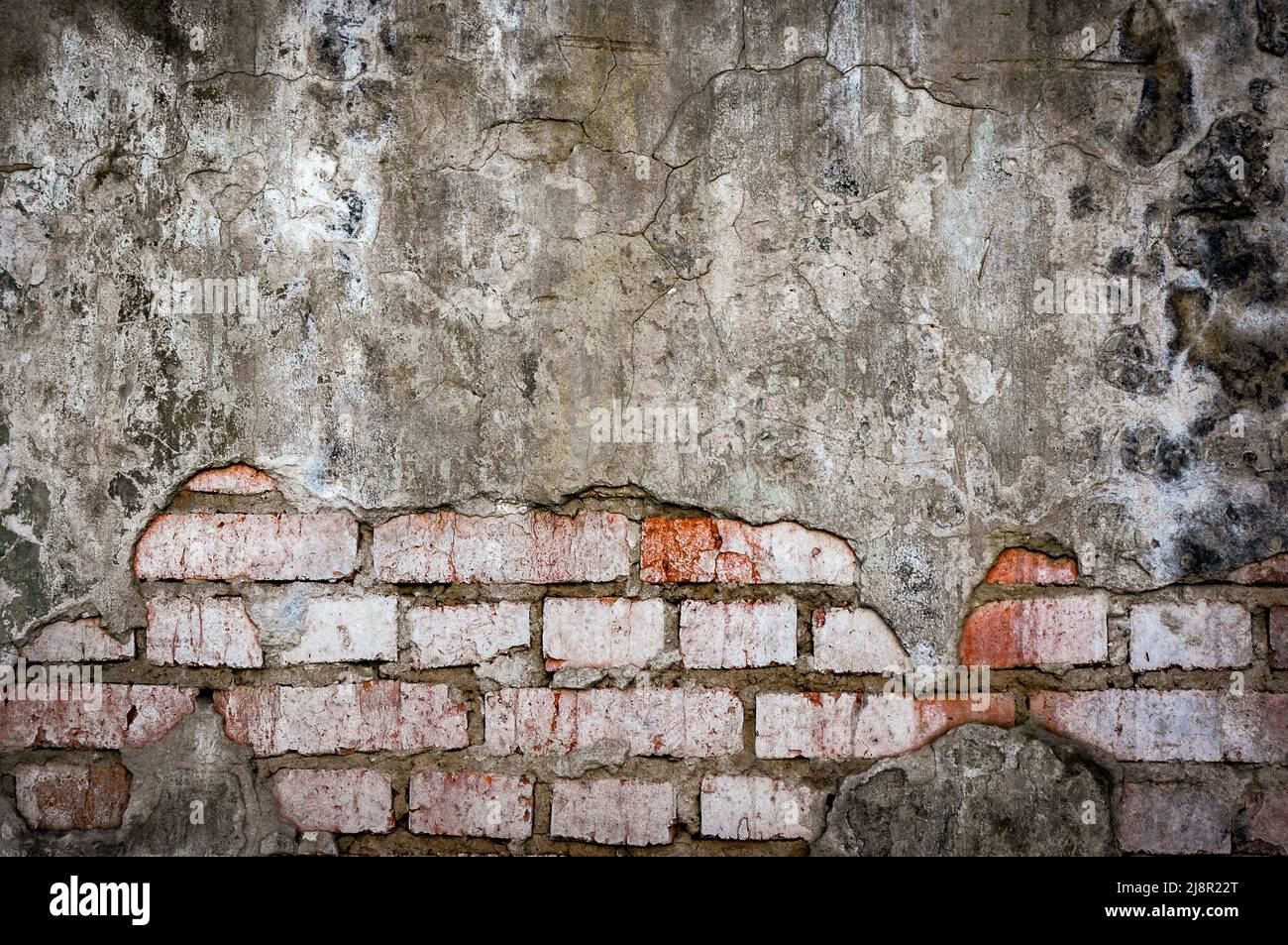 Old brick wall in a background image. Plastered Brickwall With Chipped ...