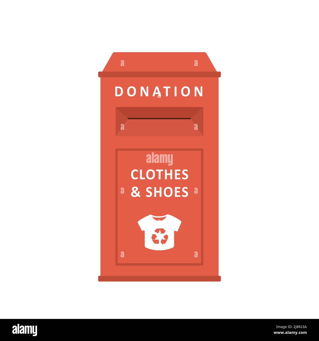 Clothes donation box. Clothing bin or recycle container. Garbage ...