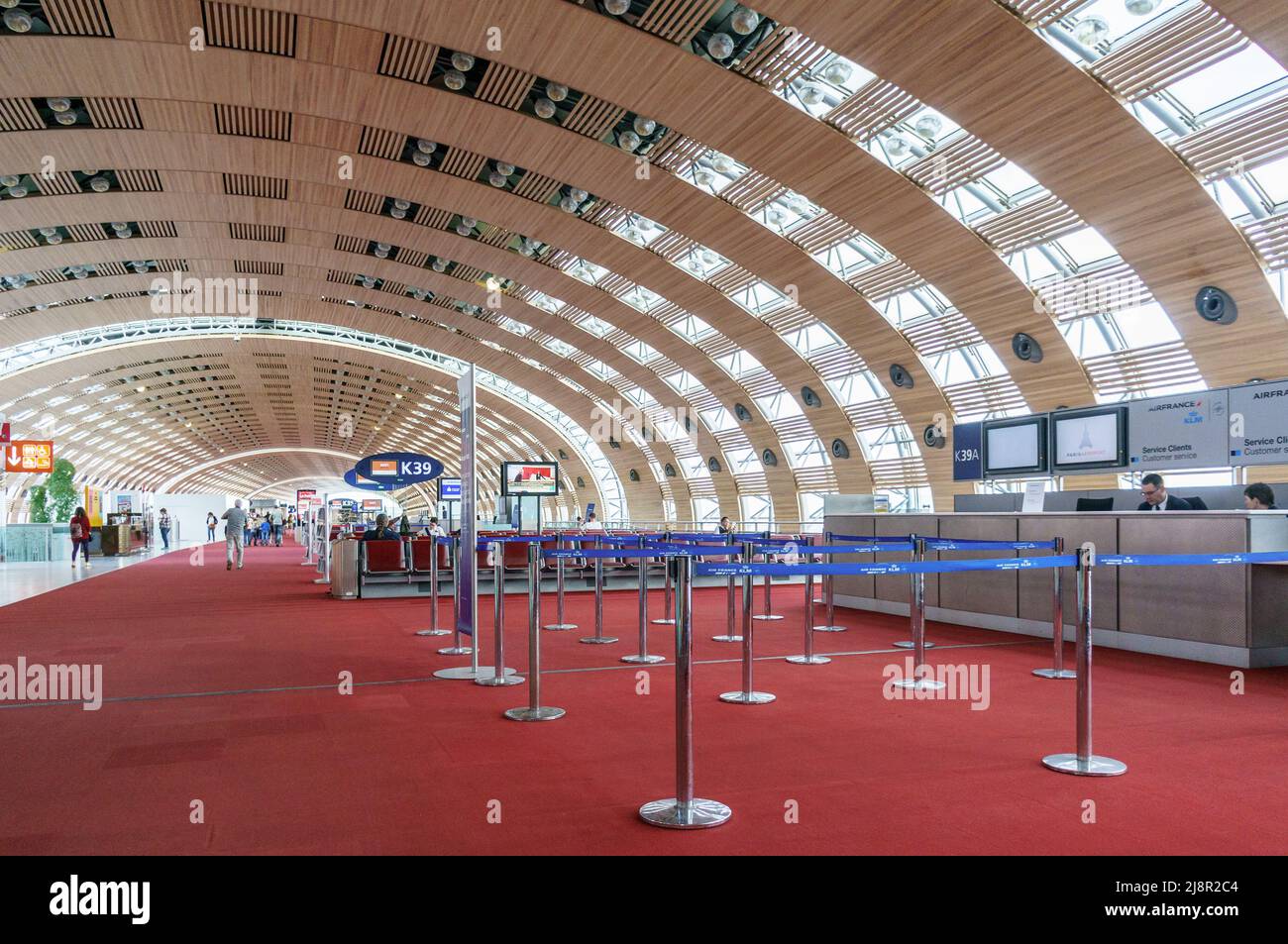 Paris, France, April 1, 2017: Hall of departure in the terminal of ...