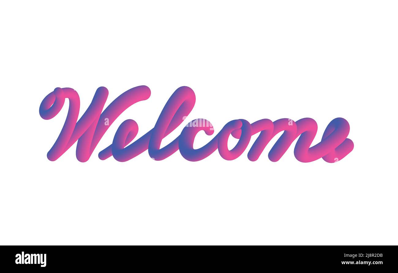 Welcome fluid text in 3D effects Stock Vector Image & Art - Alamy