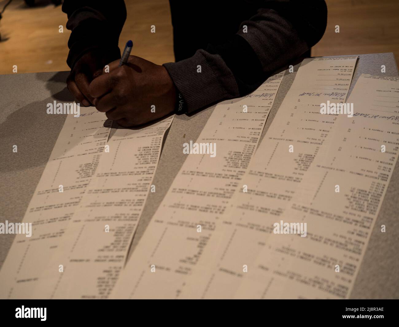 Dennisport, MA, USA. 17th May, 2022. Each voting machine prints out ...